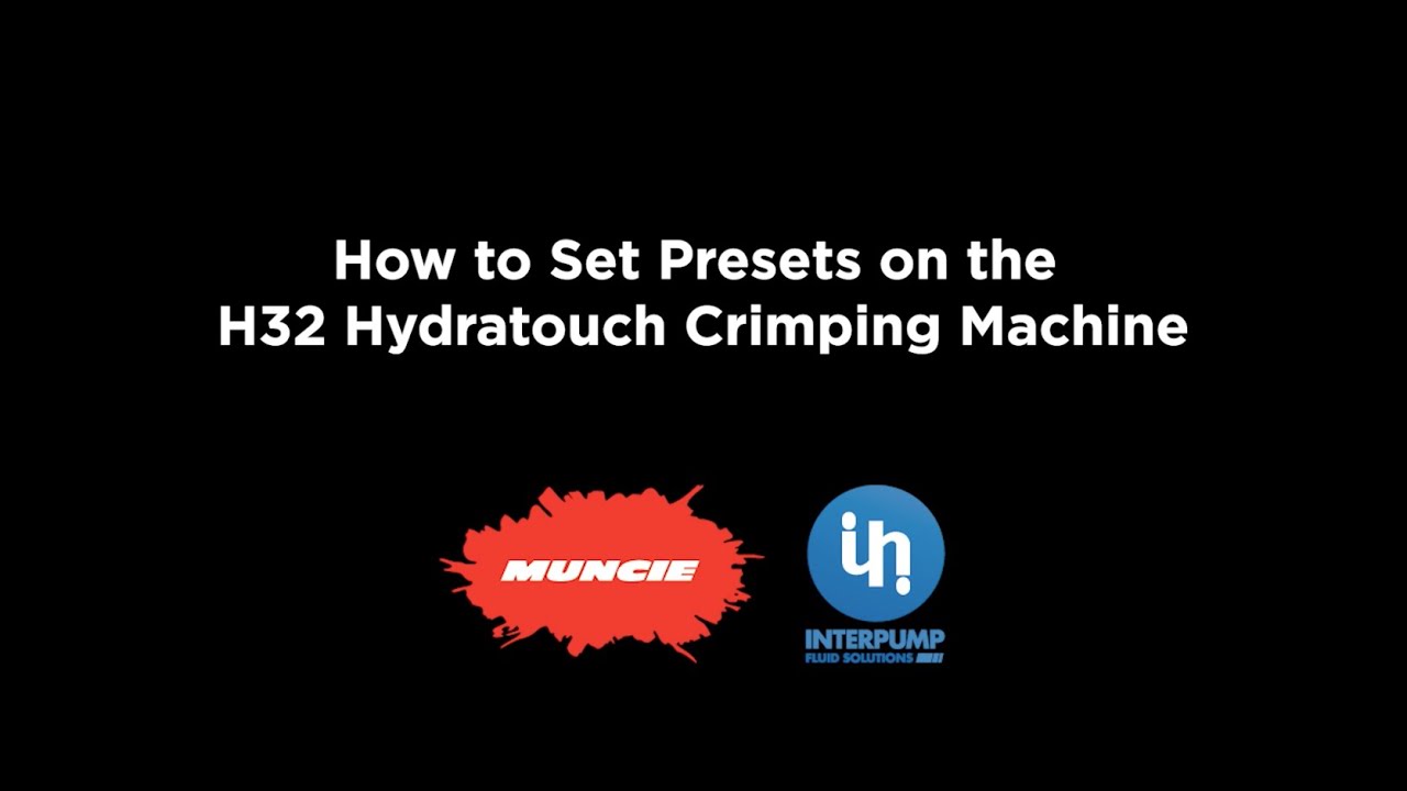 How to Set Presets on the H32 Hydratouch Crimping Machine - YouTube