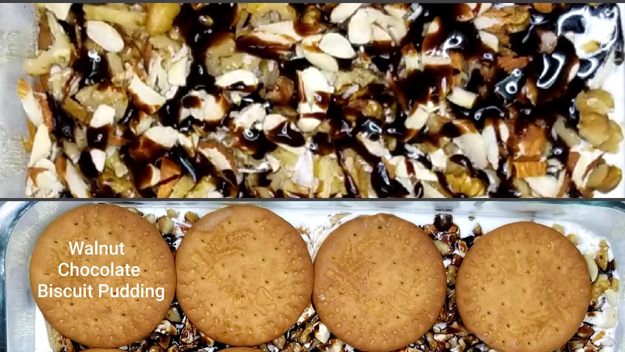 Chocolate Walnut Biscuit Pudding - No Cook Recipe | 5 मिनट में बिस्किट ...