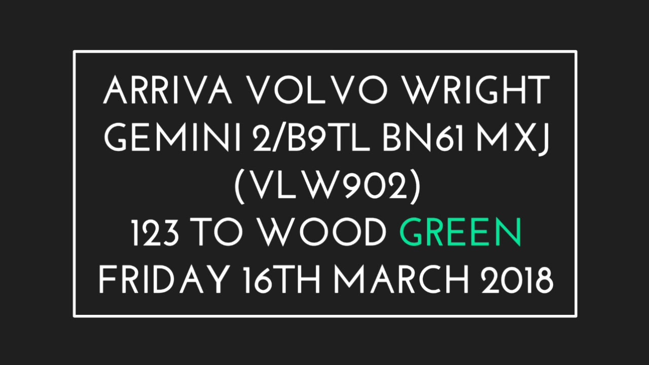 Arriva Volvo Wright Gemini 2/B9TL BN61 MXJ (VLW902) - YouTube