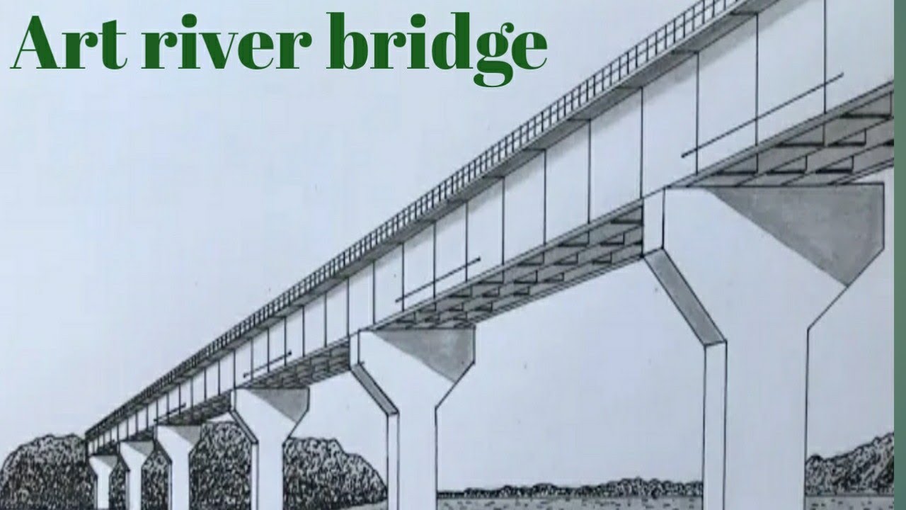 #art #drawing How to Draw a Bridge On river - YouTube
