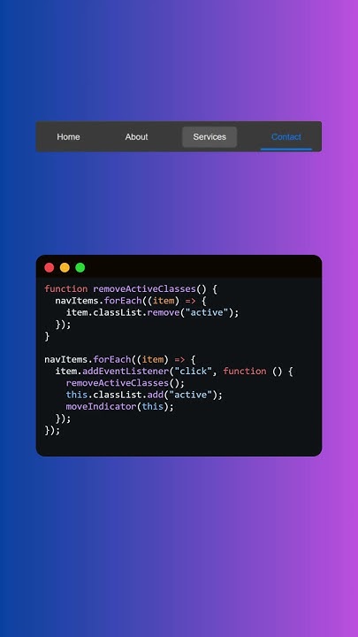 Active Tab Navigation bar HTML CSS JS | Web Silhouette #coding #learnhtml5andcss3 #programming ...