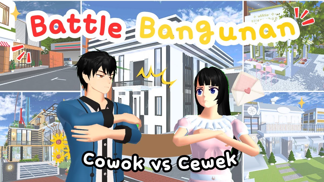 BANGUNAN COWOK VS CEWEK PART 2!! BATTLE BANGUNAN SAKURA SCHOOL SIMULATOR - YouTube