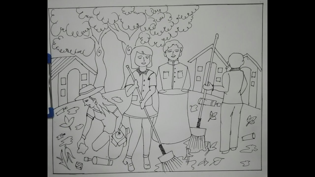 National cleanliness day drawing | Swachhta Abhiyan drawing | Swachh ...