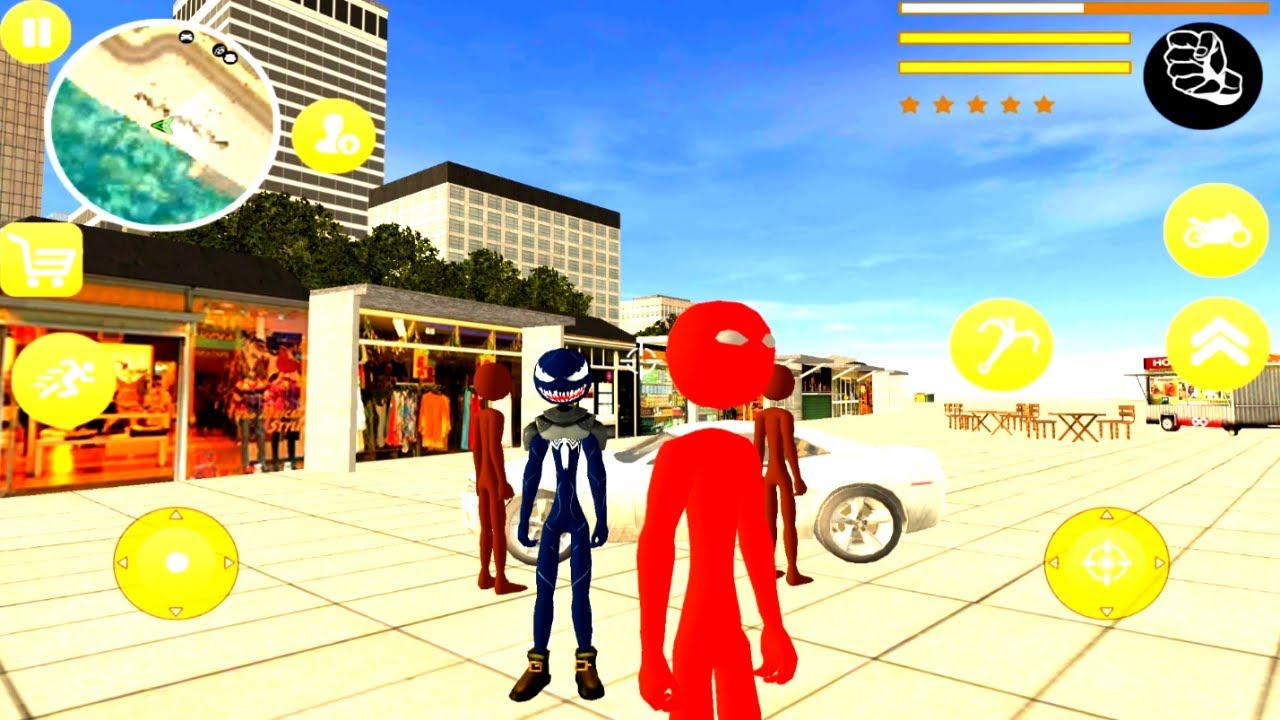 Venom Spider Stickman Rope Hero Gangster Crime Android Gameplay - YouTube