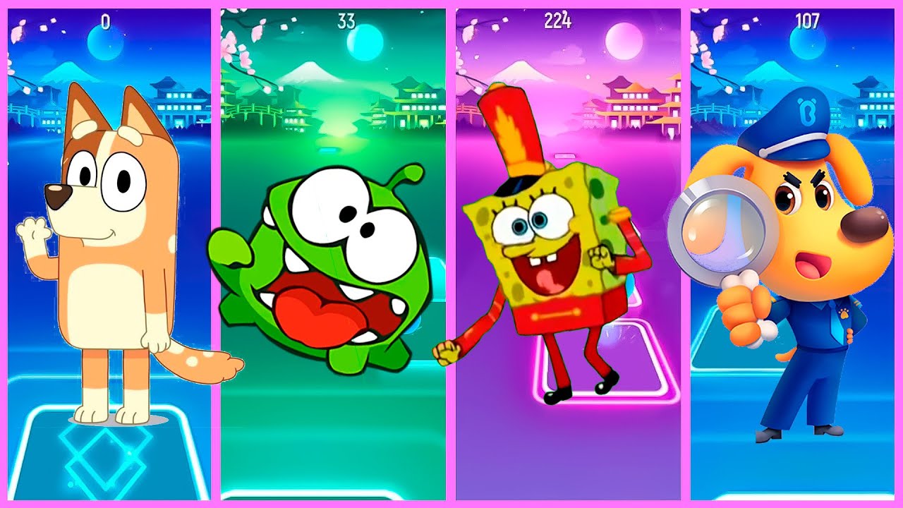 Whose victory? bluey bingo 🆚 Om Nom 🆚 SpongeBob 🆚 Sheriff Labrador ...