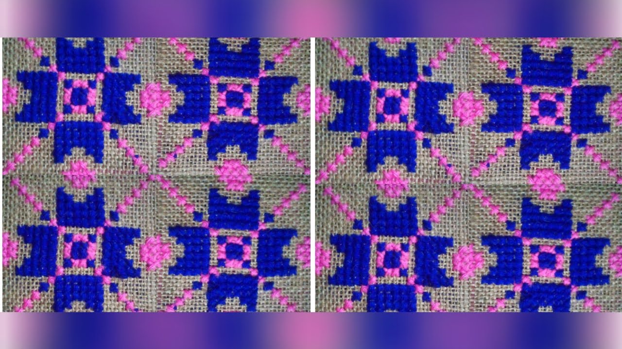 Ason design.cross stitch flower design sitting mat/ason. Woolen vorat ...