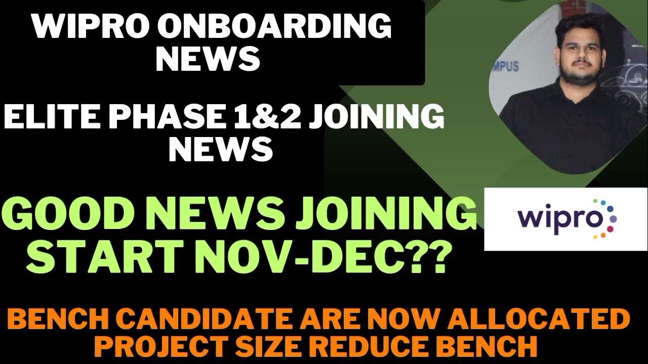 Wipro joining Elite phase started 1&2 |Wipro onboarding process|Bench ...