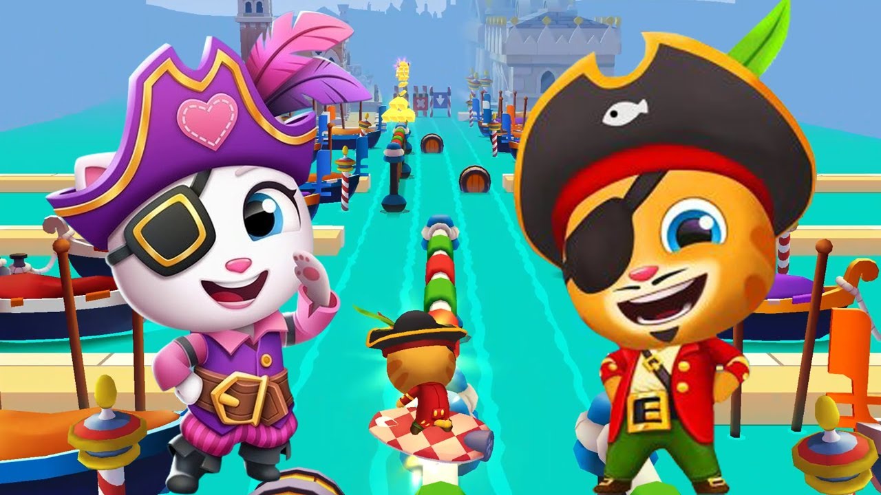 Pirate Angela Vs Pirate Ginger - Talking Tom Gold Run Vs Talking Tom ...