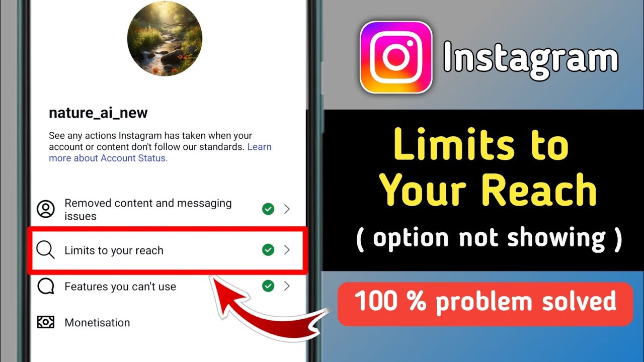 Fix Instagram Limits to Your Reach Option Not Showing Problem - YouTube