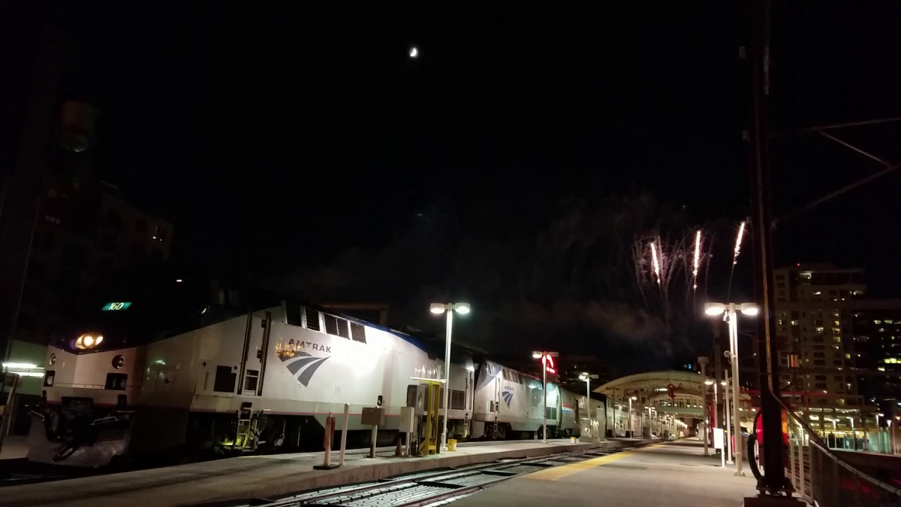 Amtrak 3 behind fireworks part 2 - YouTube