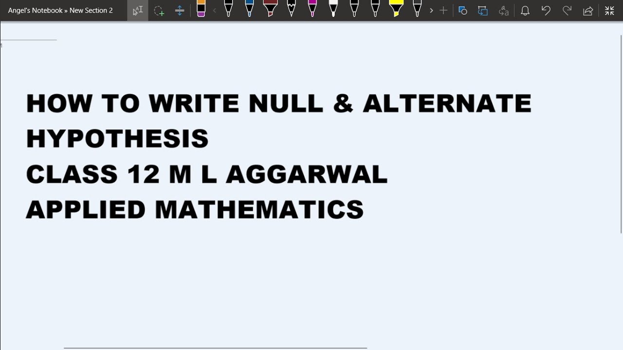 How To Write Null And Alternate Hypothesis With Examples Youtube