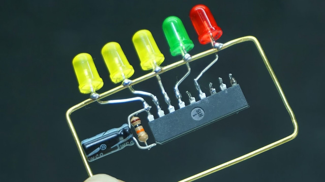 How To Make Led Vu Meter AN6884 - Freeform circuits│Zafer YILDIZ - YouTube