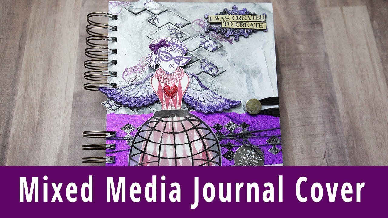 Mixed media art journal cover - YouTube