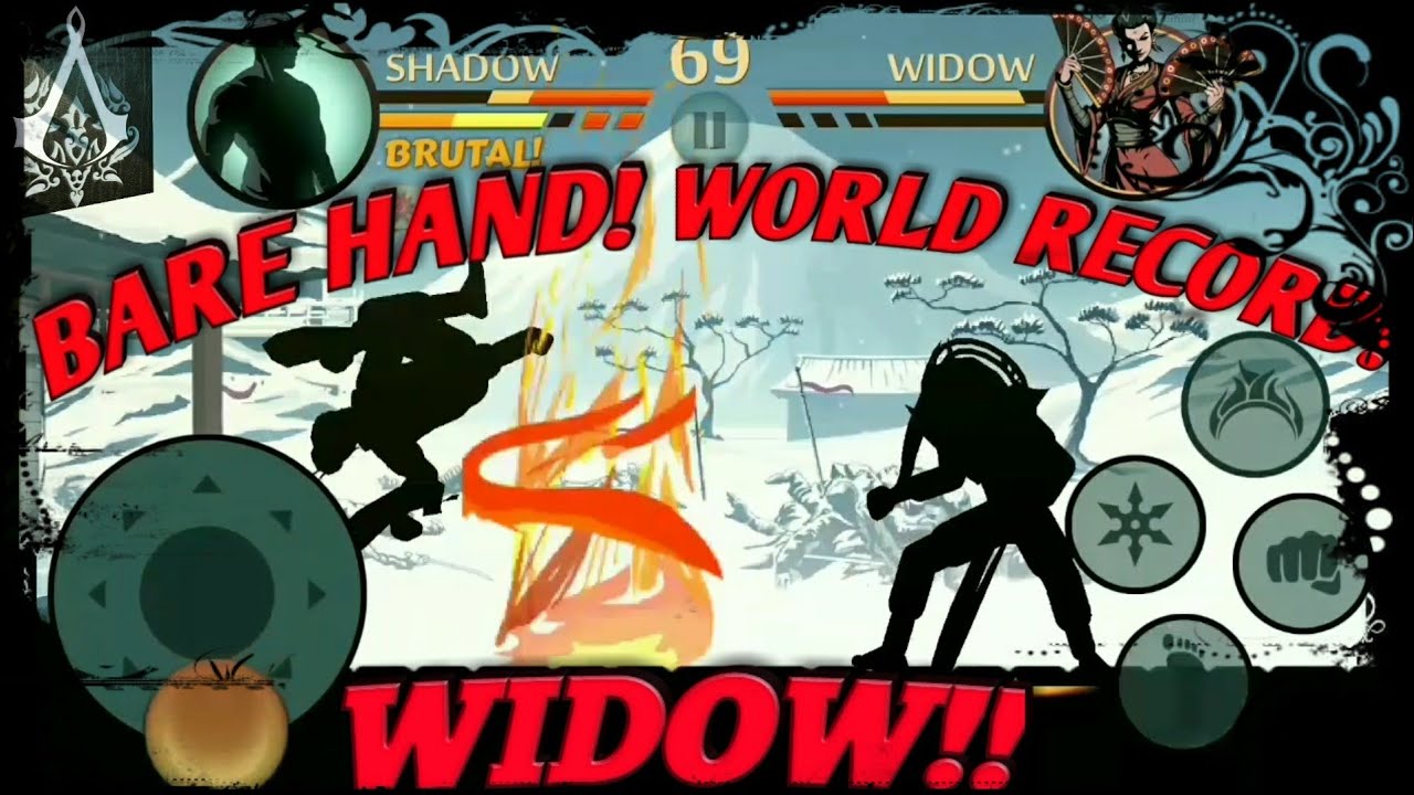 Widow Defeated On Bare Hand |Shadow Fight 2| - YouTube