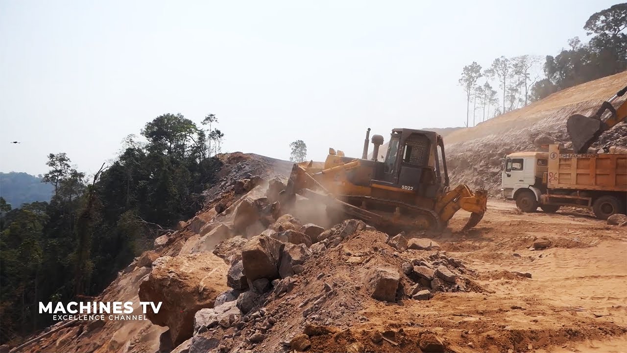 Amazing Incredible Huge Stone Moving Skills Bulldozer Strong Power ...