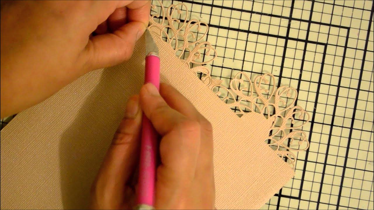 Intricate die wedding card - YouTube