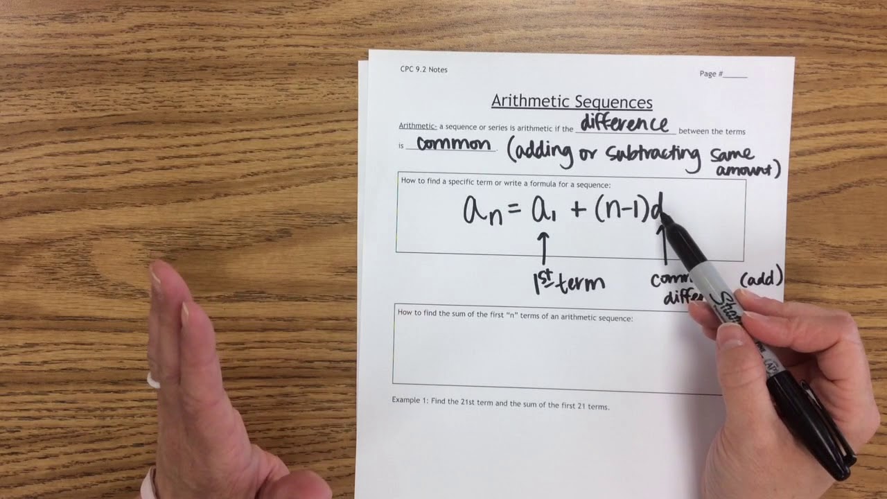 CPC Section 9.2 arithmetic sequences - YouTube