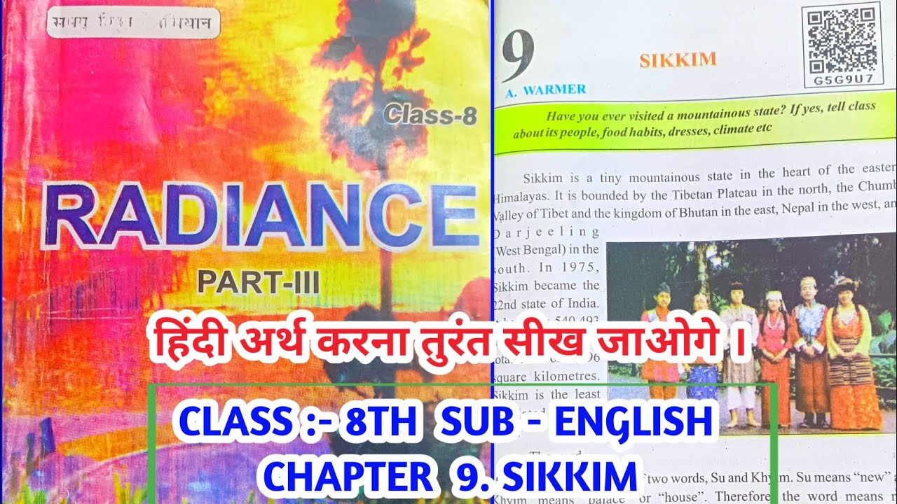 Sikkim class 8 chapter 9 English solution। class 8। English। Bihar board। chapter 9 hindi ...