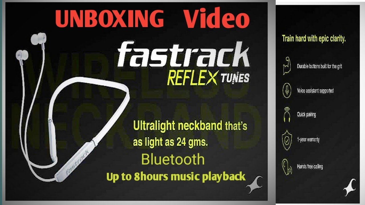 Fastrack Reflex Tunes Bluetooth Neckband Unboxing Video New Launch ...