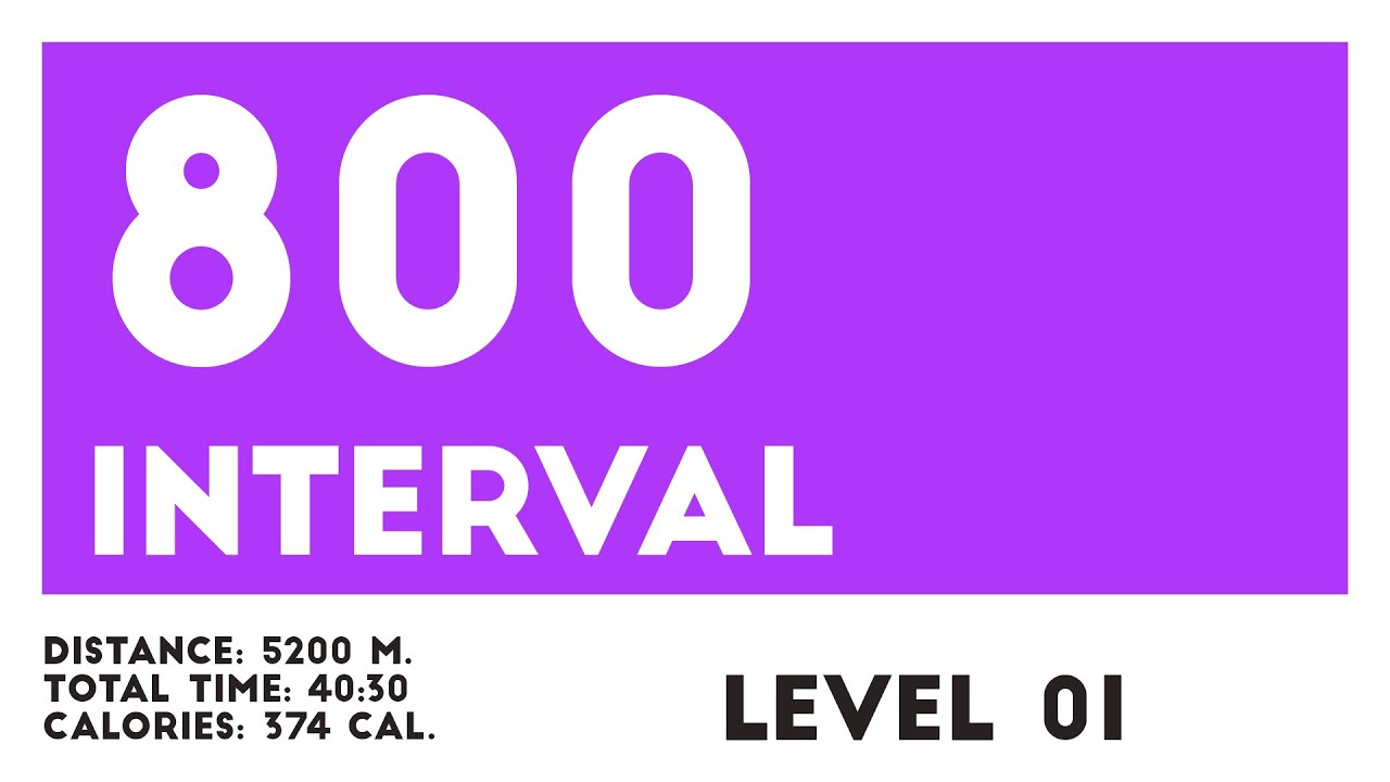 Interval run 800m - lvl 1 - 15kph - YouTube
