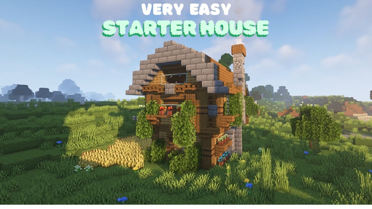 How To Build Very Easy Starter House In Minecraft | Easy To Build | # ...