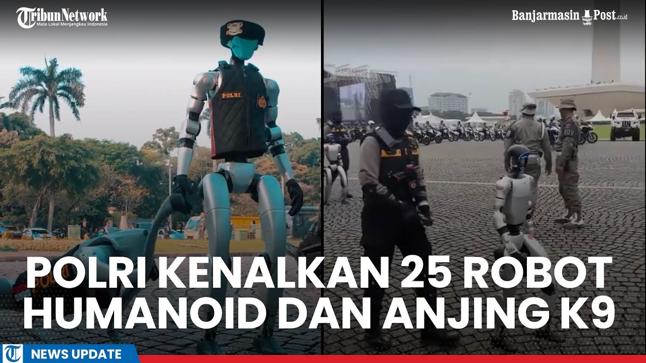 Polri Kenalkan 25 Robot Humanoid dan Anjing K9, Warga di Monas Sambut ...