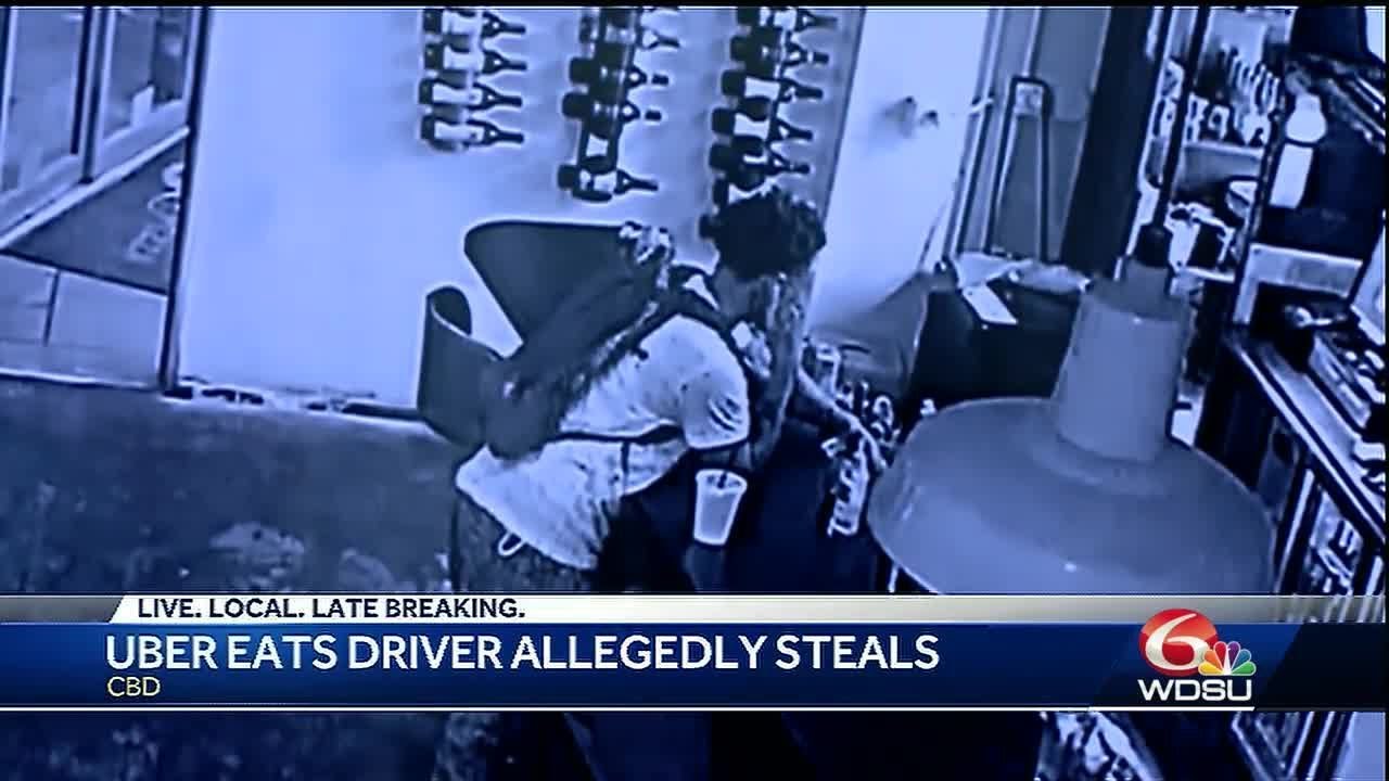 Uber Eats driver allegedly steals - YouTube