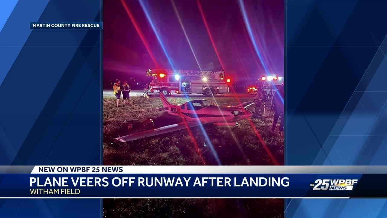 Airplane loses landing gear, crashes at Stuart Airport - YouTube