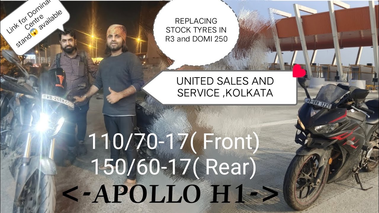 APOLLO H1 Tyres Replacing stock ones|| Yamaha R3 || Dominar 250 - YouTube