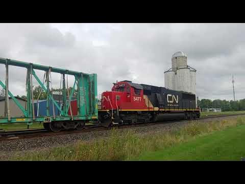 Railfanning 9/11/22 @ Richmond Michigan Featuring CN 5477, 6 Locos, And CN 3855!!! - YouTube