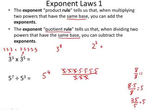 BC Math 9 exponents lesson 4 Product and Quotient Rule - YouTube