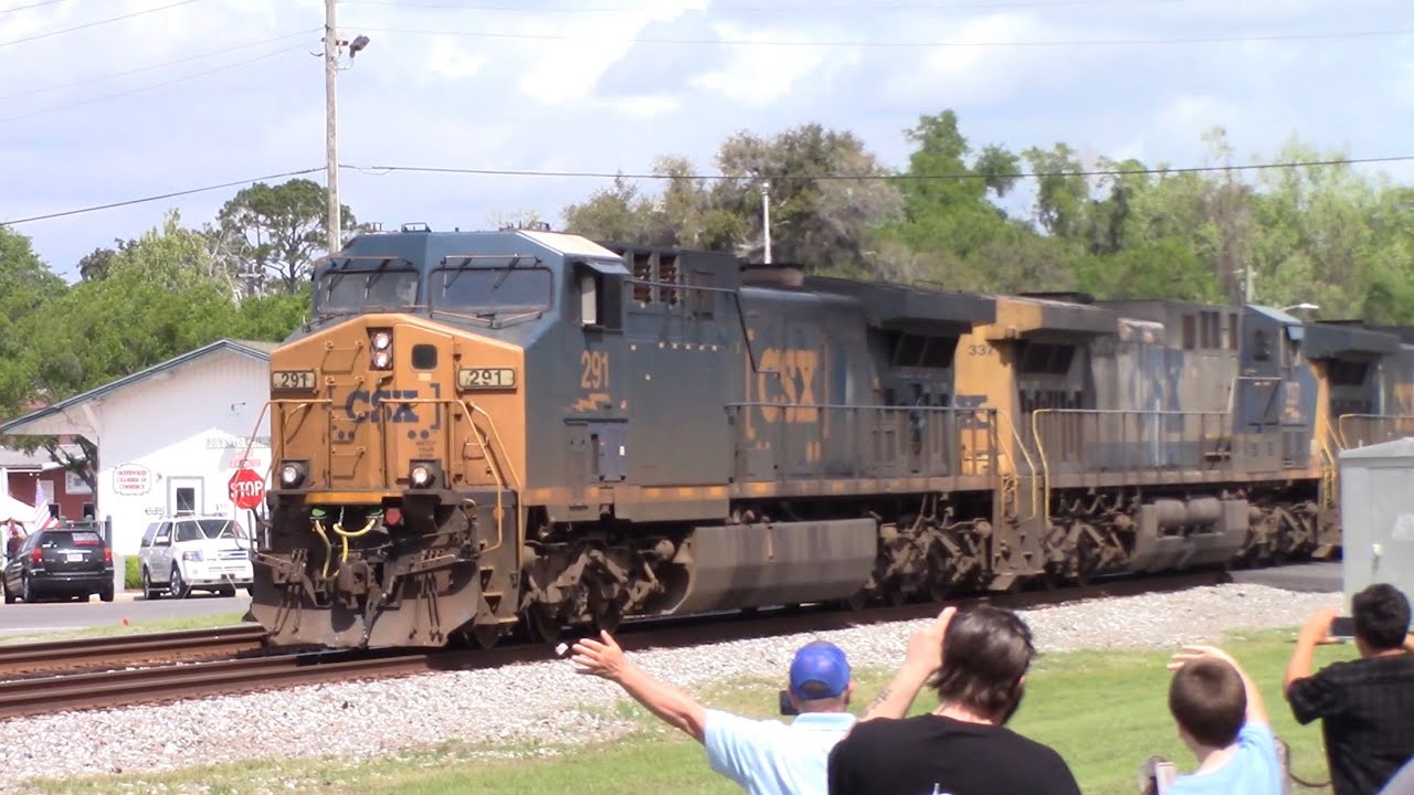 CSX 291 with a great K5H leads M441-01 at Folkston Railwatch 4/1/23 ...