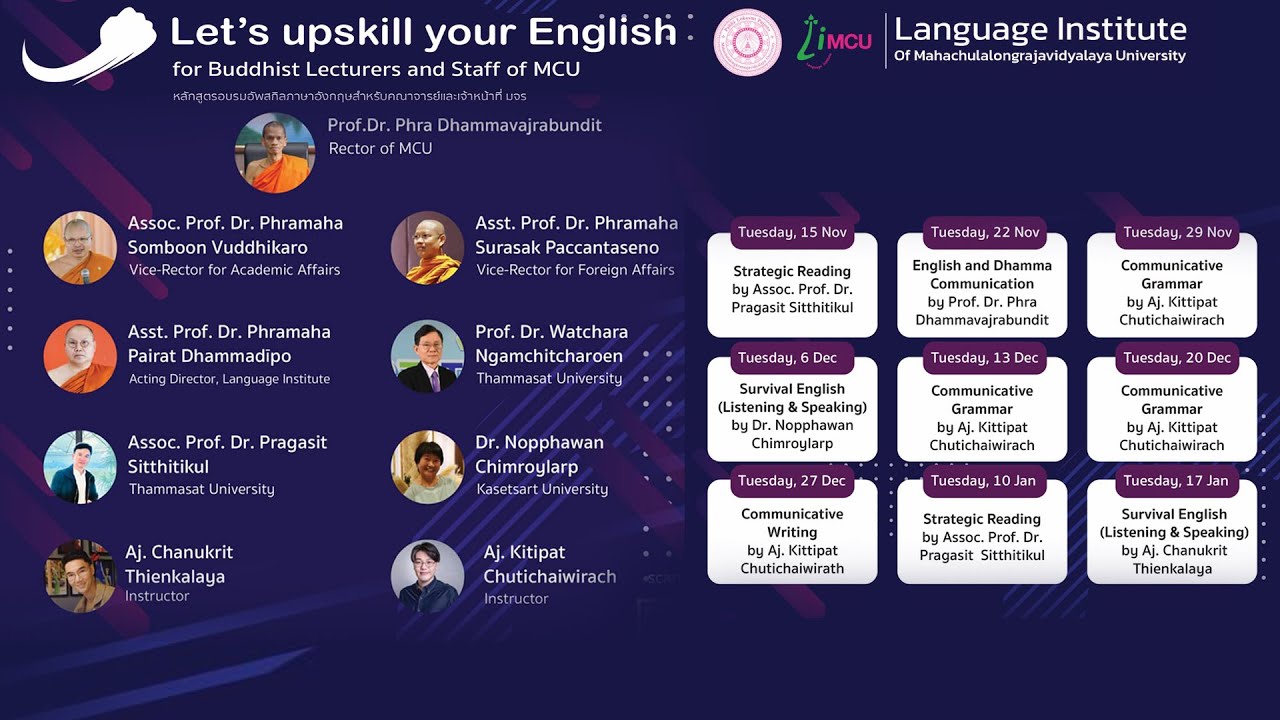 Ep2 : Upskill English for Buddhist Lecturers and Staff of MCU - YouTube
