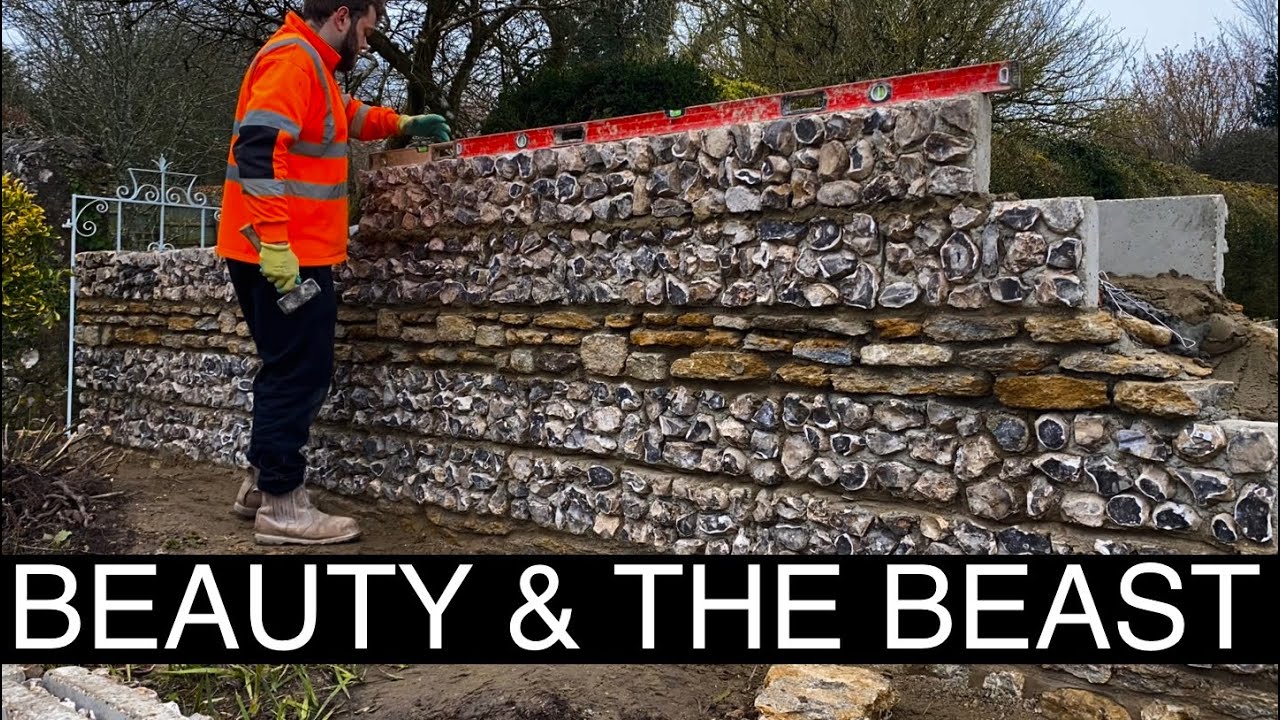 Building A Flint Block Stone Wall - Saturday Session! - YouTube