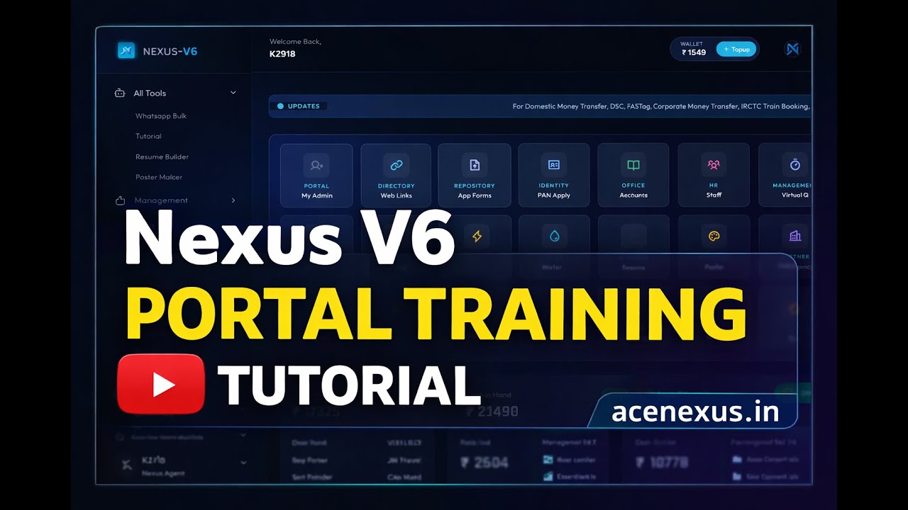 Nexus V6 Portal Training Tutorial | Complete Guide | acenexus.in - YouTube