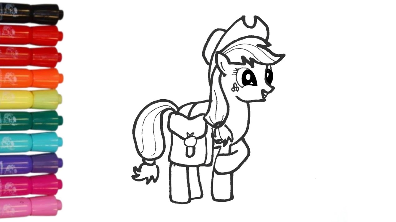 Applejack Pony Drawing Easy for Kids/How to Draw Applejack/Drawing ...