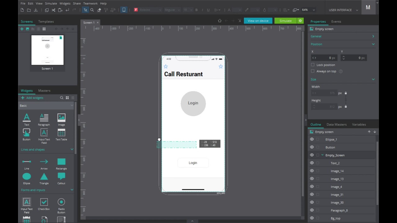 How to create a login screen using justinmind prototype - YouTube