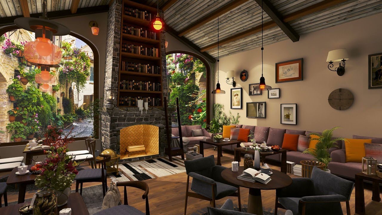 [4K] Smooth Jazz Music & Cozy Coffee Shop Ambience ☕ Relaxing Jazz ...