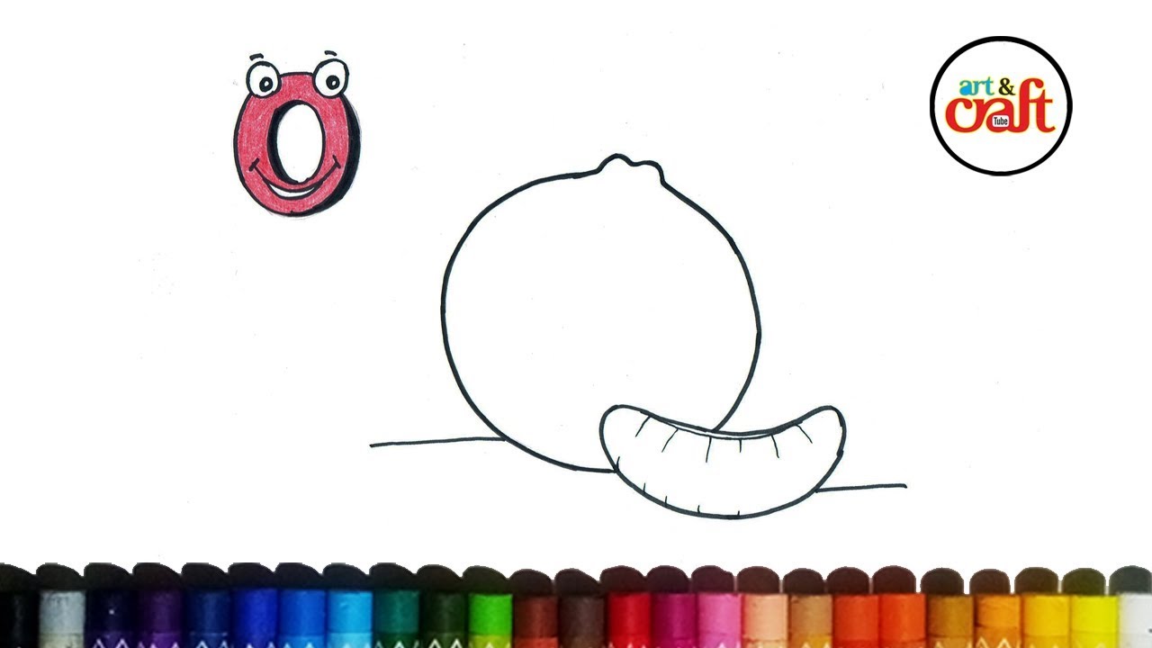 How to draw and color Orange for alphabet letter 'O' ? # संत्रा बनाइये ...
