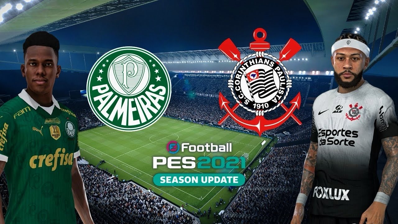 Corinthians vs Palmeiras | Pes 21 Gameplay Realista [ 4KHDR ] Efootball Pes - YouTube
