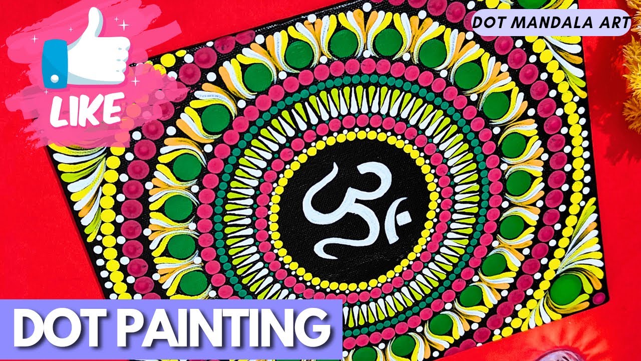 Dot Mandala Art for Beginners on Canvas / Dot Work Easy Painting - YouTube