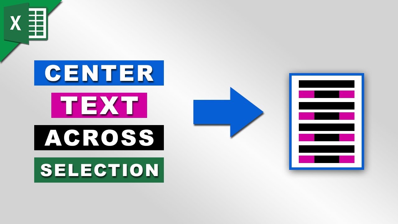 How to center text across a selection in excel left and right - YouTube