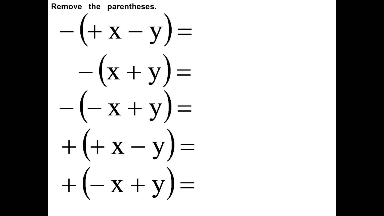 Remove The Parentheses x y x y x y x y x y Remove The Parentheses x y x y x y x y x y