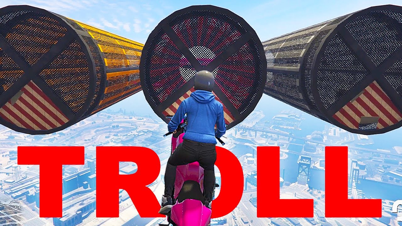 LASTIGE MOTOR TROLL RACE IN DE LUCHT! (GTA V Online Races) - YouTube