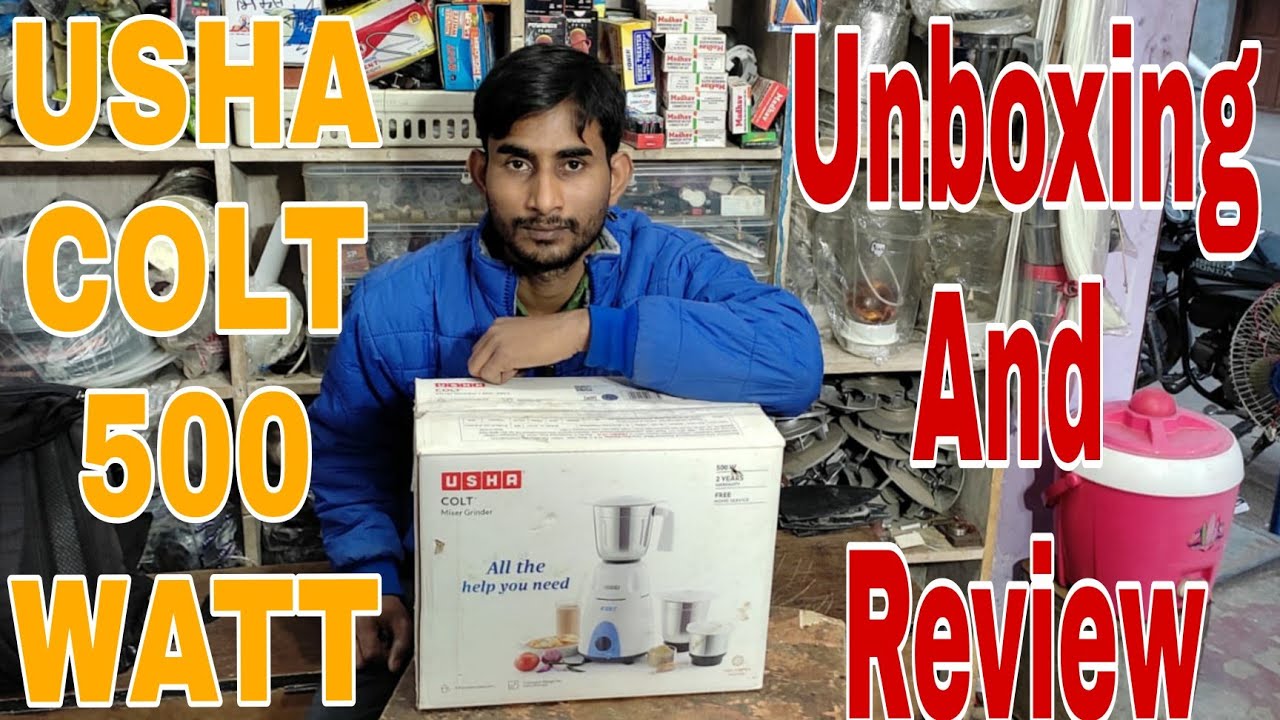 Usha Colt Mixer Grinder 500-Watt 3Jars with Copper Moter Unboxing and ...