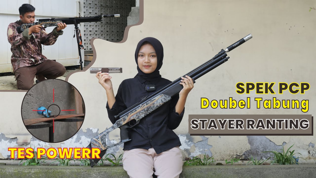 SPESIFIKASI LENGKAP & UJI POWER SENAPAN PCP BIG GAME DOUBLE TABUNG ...