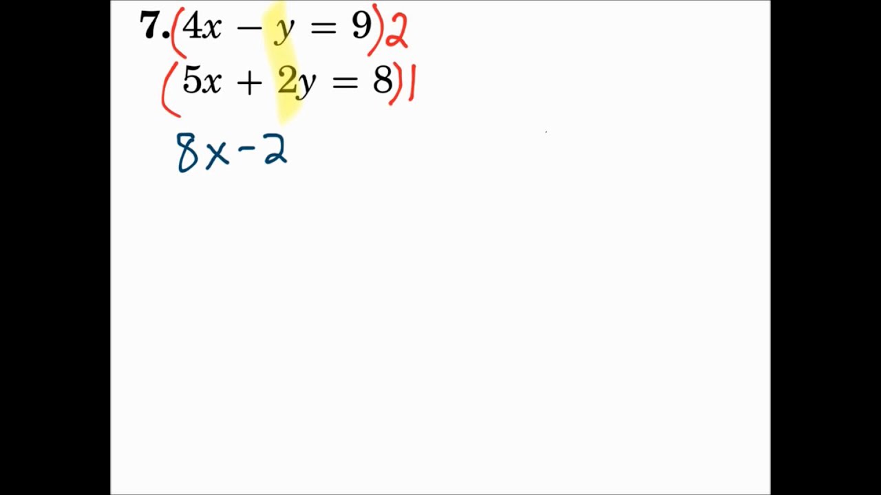 Algebra 1 6 4 Elimination Using Multiplication YouTube algebra-1-6-4-elimination-using-multiplication-youtube