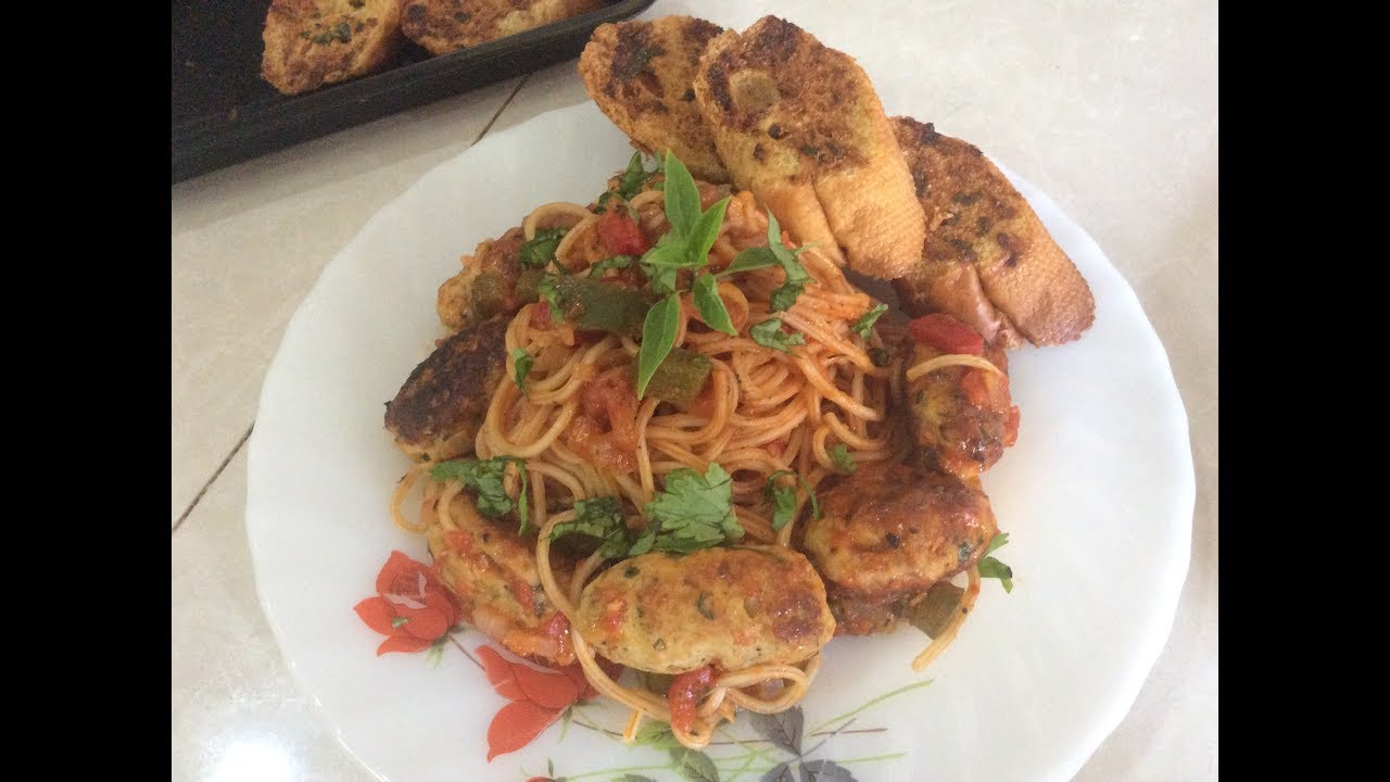 Spaghetti with Italian and Pakistani fusion | Spaghetti with Chicken ...