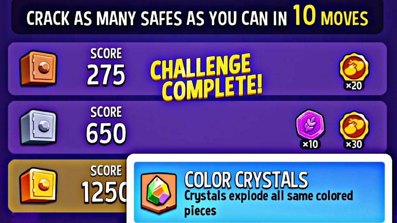 Teem solo challenge color crystals match masters perfect heist match masters gameplay. - YouTube