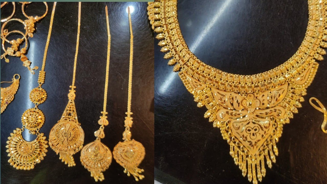 dulhan seth mag tika nathiya Ring nekles jetiya new gold disine - YouTube
